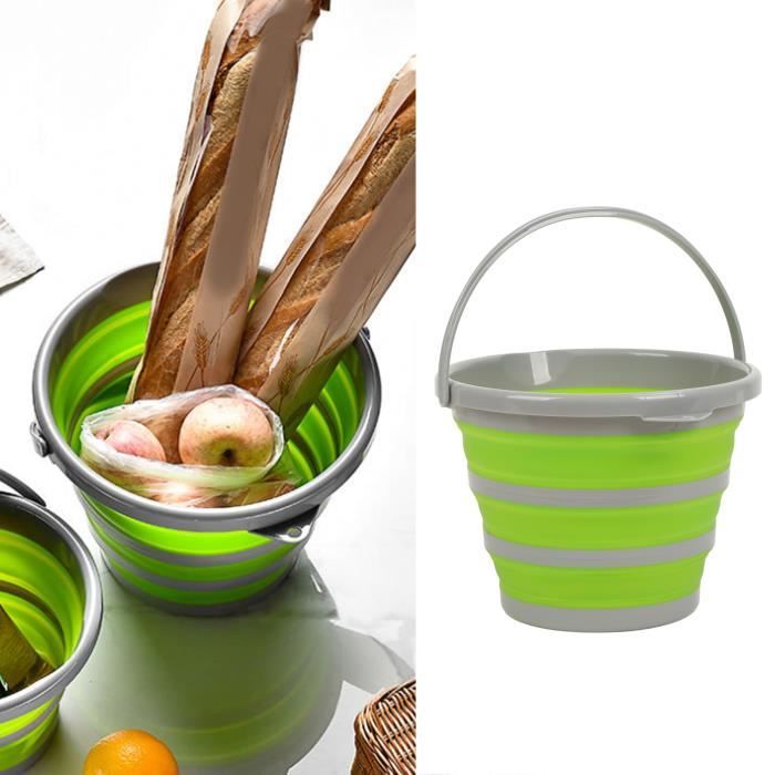 OL2 Seau retractable,Seau à eau Pliable de 10L,Seau Retractable Portable pour Camping, Pêche ...