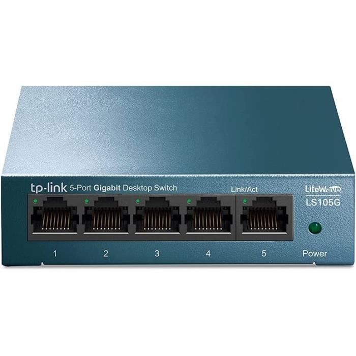 LIWI-Switch Ethernet (LS105G) Gigabit 5 ports RJ45 metallique 10-100 ...