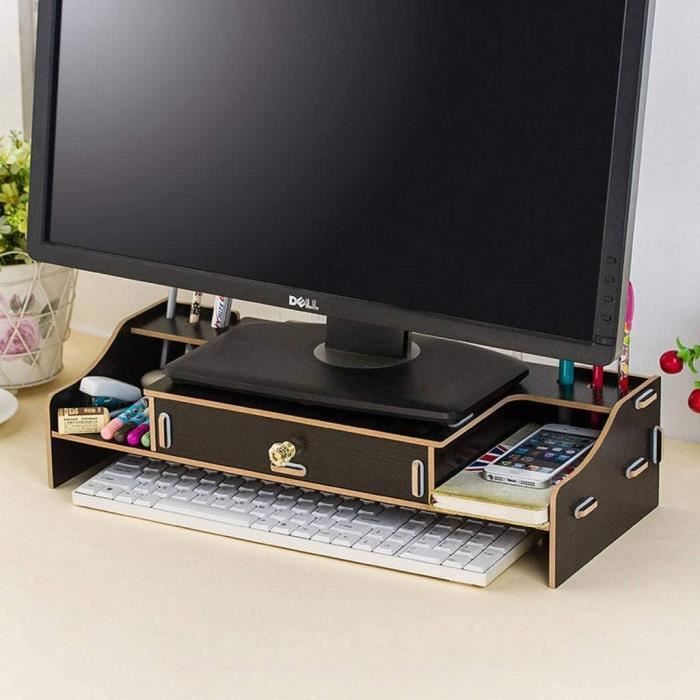 Support pour PC en Bois Ergonomique avec Tiroir Stable Support De ...