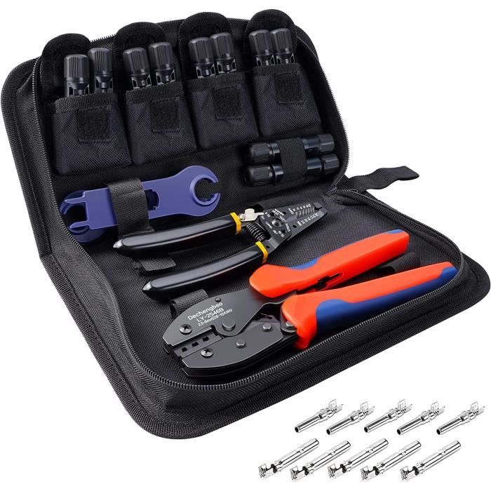 Kit d'outils à sertir solaire, pour câble de panneau solaire avec 1 pince à sertir solaire, 10 ...