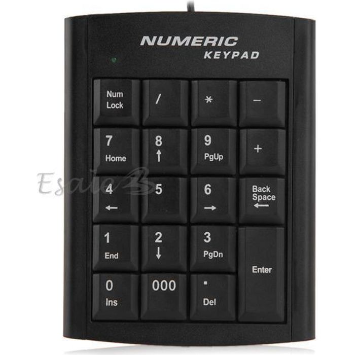 Pavé clavier USB numérique calculatrice chiffre nombre 19 touches ...