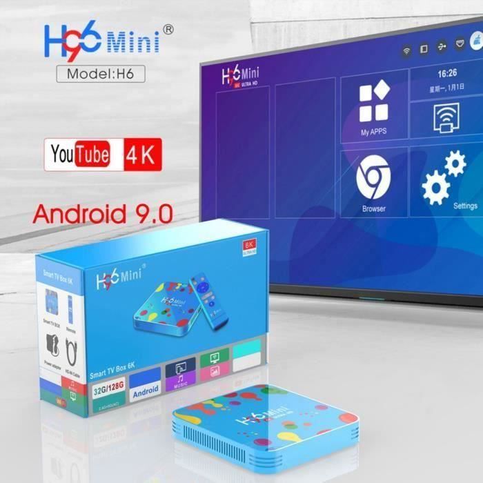 Tv Box H96 Mini Set-Top Box 4 Prise en charge 6K Android 9.0 Support TV ...