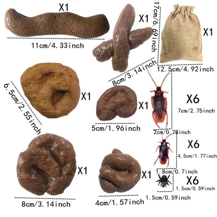 8/24/52 pc faux caca fèces farces jouets gag cadeau réaliste méfait ...