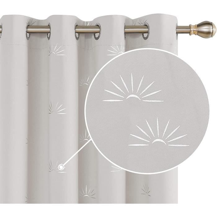 Deconovo Lot de 2 Rideau Occultant Thermiques Adulte Lune Motif ...