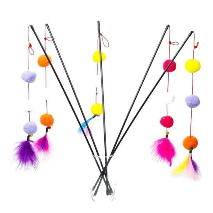Perfect-Lot DE 3 Bâton De Chat Drôle Animaux Jouets Plume Sticks Rod ...