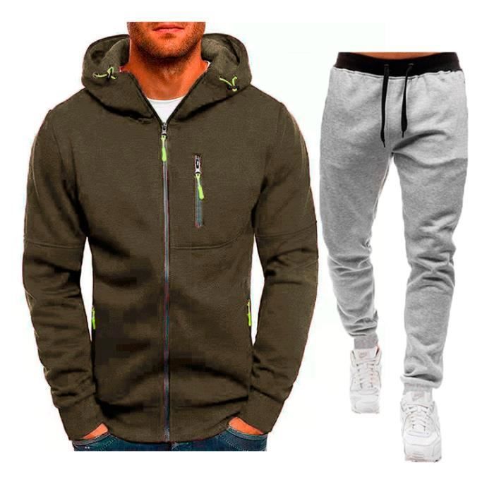 ENSEMBLE DE VETEMENTS Survêtement Homme Ensemble Jogging Sweats Capuche Et Sport Pantalons ...