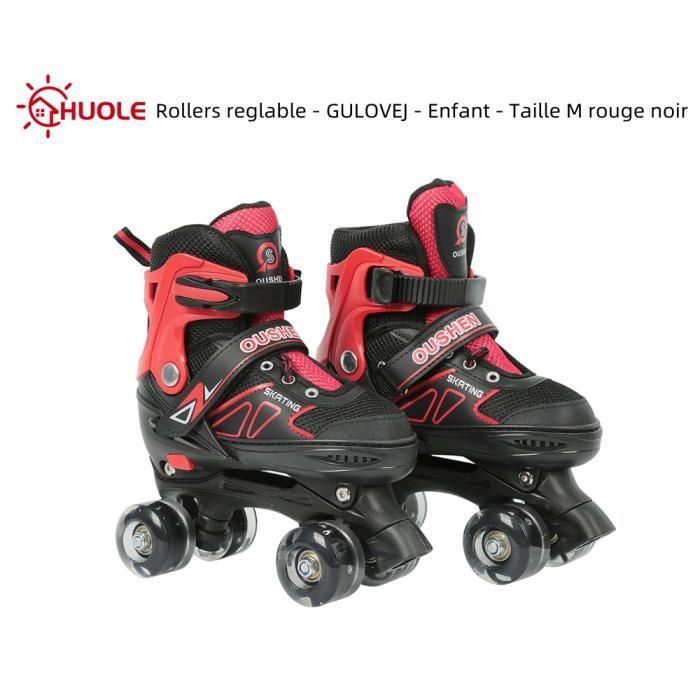 Rollers réglables HUOLE - GULOVEJ - Enfant - Taille M - Rouge - Roues ...