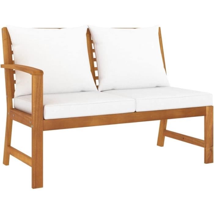 Banc de Jardin 114,5 cm avec Coussianc de Patio Banc de Terrasse Banc d ...