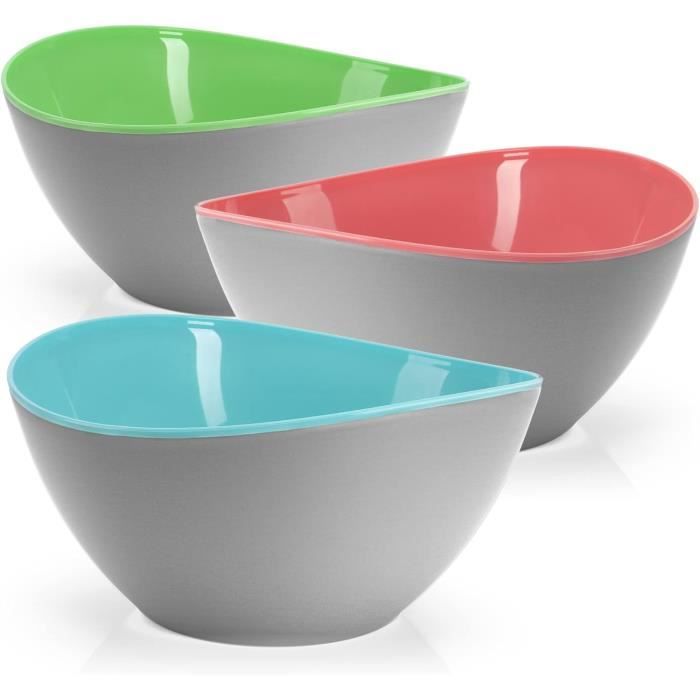 COM-FOUR Ensemble de saladiers - grands bols décoratifs pour salade ...