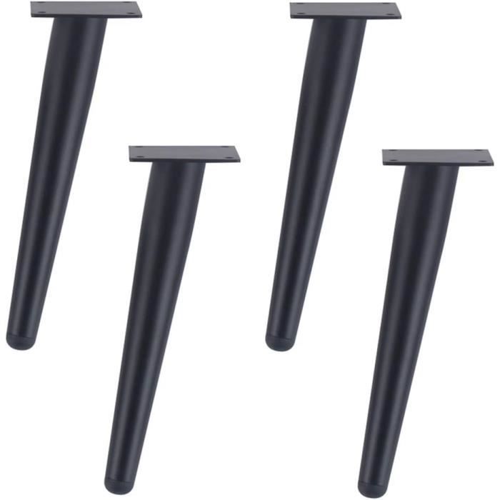 Dfvv Pieds De Meuble En Métal Noir, Pieds De Table Fuselés, 4 Pièces ...