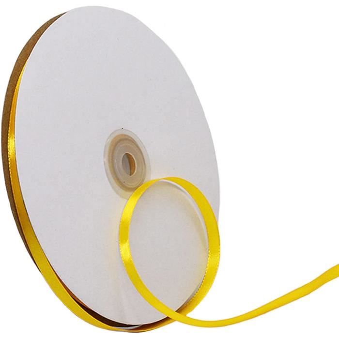 Ruban Satin Jaune Fin 6Mm,91M Polyester Ruban Satin,Ruban Cadeau ...