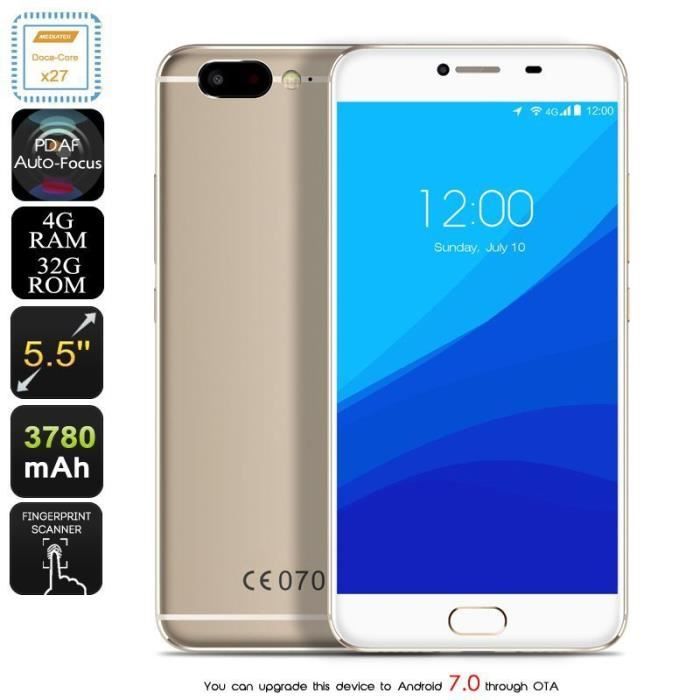 Smartphone Android 7.0 débloqué 4G Deca Core 2.6Ghz Double Sim 4Gb Ram ...