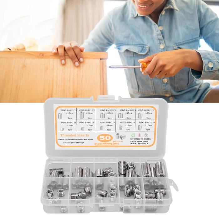 ZJCHAO Inserts filetés M5 Lot de 50 inserts filetés pour conversion de ...