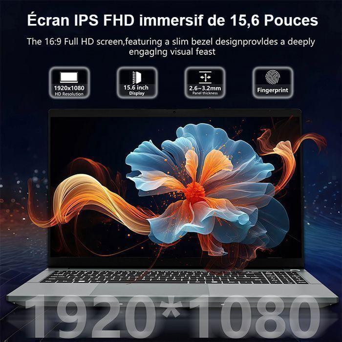 PC Portable Gamer,AMD Ryzen 5 7520H( jusqu'à 4,2 GHz),15,6" FHD ,16Go ...