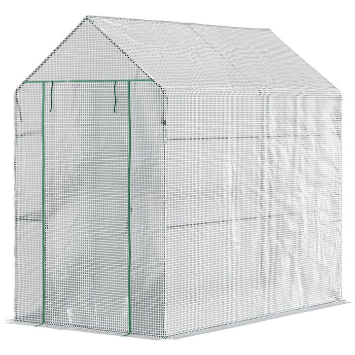 Serre de jardin avec tablettes TOMMY blanche - Cdiscount Jardin