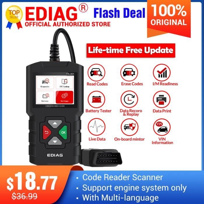 Ediag – lecteur de Code YA201 OBDII-EOBD, Scanner USB, mise à niveau ...