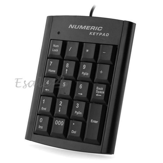 Pavé clavier USB numérique calculatrice chiffre nombre 19 touches ...