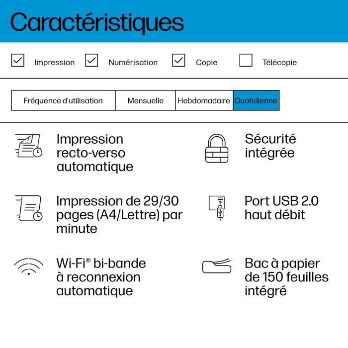 Imprimante multifonction HP Laserjet M234dw laser noir et blanc ...