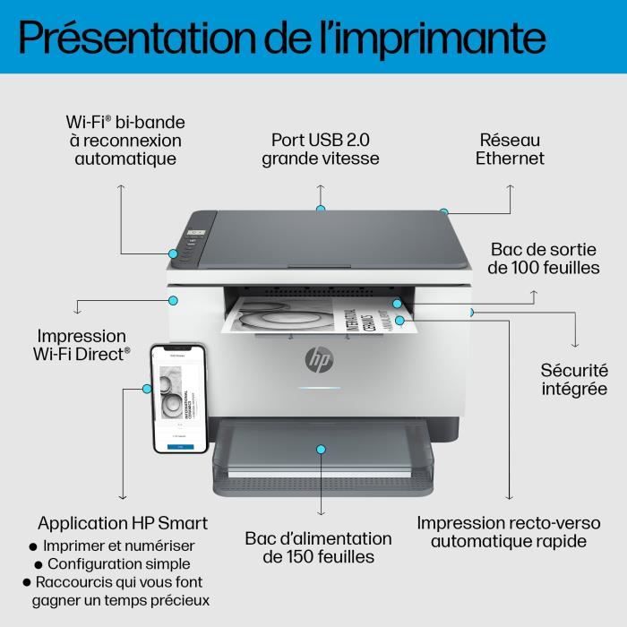 Imprimante multifonction HP Laserjet M234dw laser noir et blanc ...