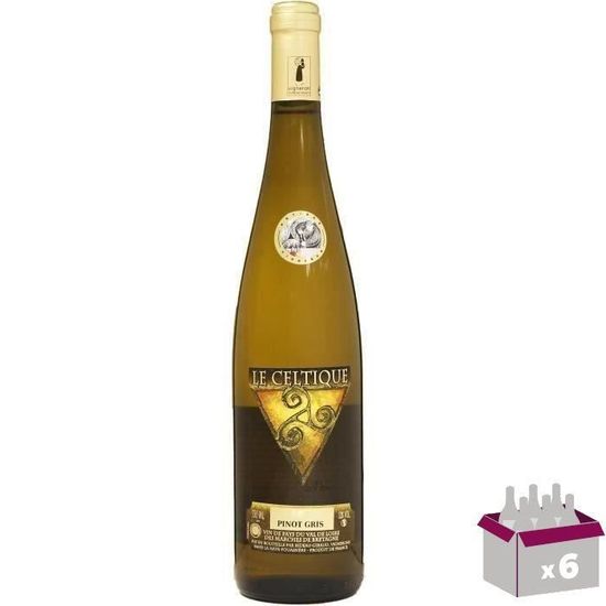 Le Celtique 2023 IGP Pinot Gris - Vin blanc du Val de Loire x6 - La cave Cdiscount