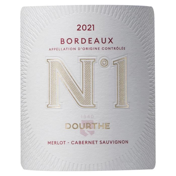 Dourthe N°1 2020 Bordeaux - Vin rouge de Bordeaux x6 - La cave Cdiscount