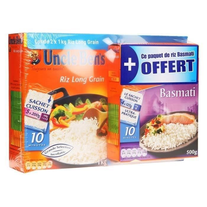 UNCLE BEN'S Riz Basmati Sachet 10min 2kg+ 500g OFFERTS ! - Cdiscount Au ...