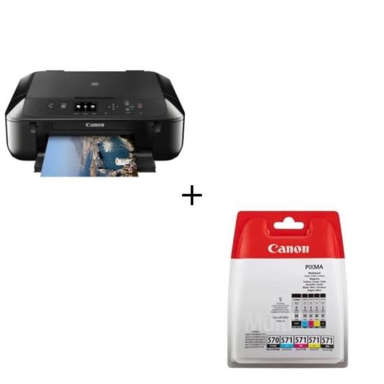 Canon Imprimante Pixma MG 5750 + Pack couleur PGI-570/CLI-571 PGBK/BK/C/M/Y - Cdiscount Informatique