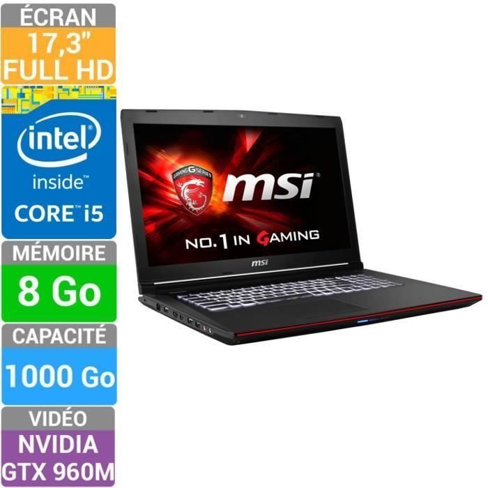 MSI PC Portable Gamer GE72 2QC(Apache)-441XFR - Cdiscount Informatique