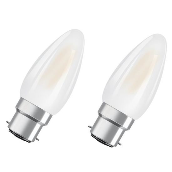 OSRAM Lot de 2 Ampoules LED B22 flamme dépolie 4 W équivalent à 40 W blanc chaud - Achat / Vente ...