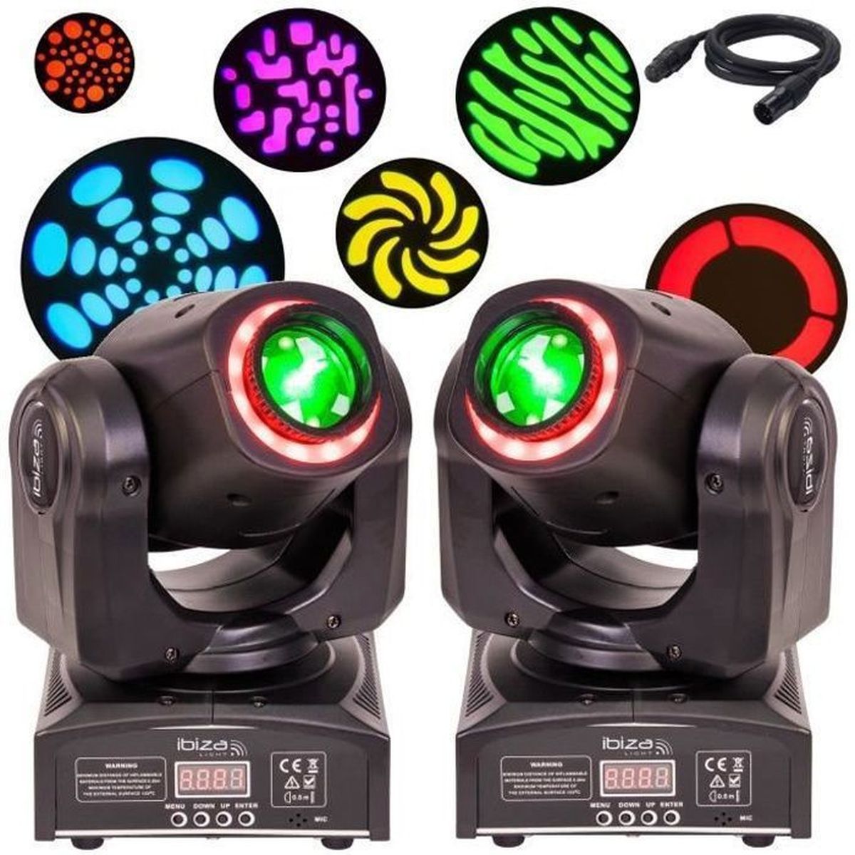 Pack de 2 LYRES MHSPOT30-FX Dmx avec Gobos idéal Bar Club Disco - Jeux ...
