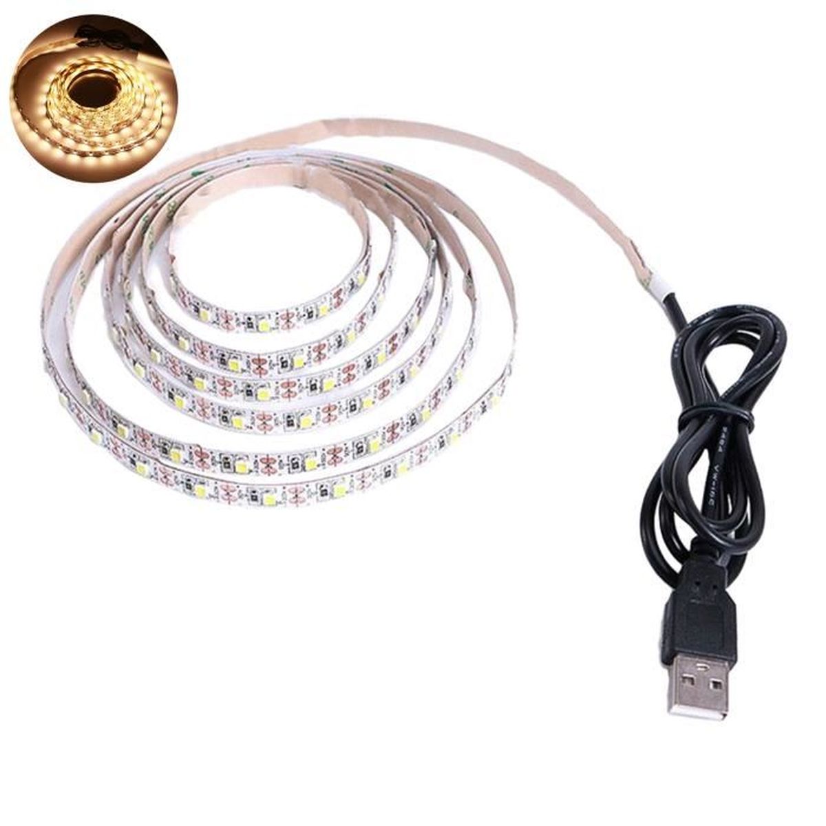 Bande led - ruban led USB 5V-1m Lumière chaude - Cdiscount Maison