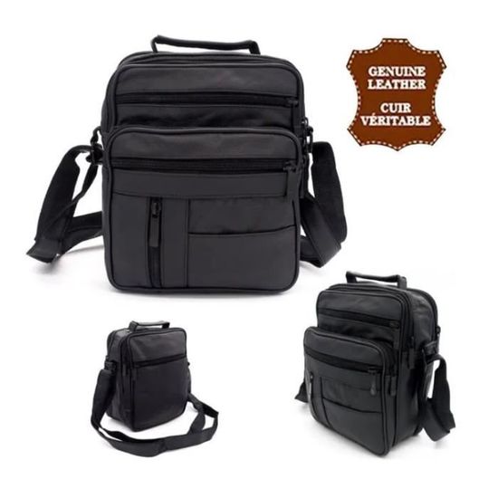 Sac Sacoche Bandoulière Grand Modèle Homme Cuir Véritable Cdiscount