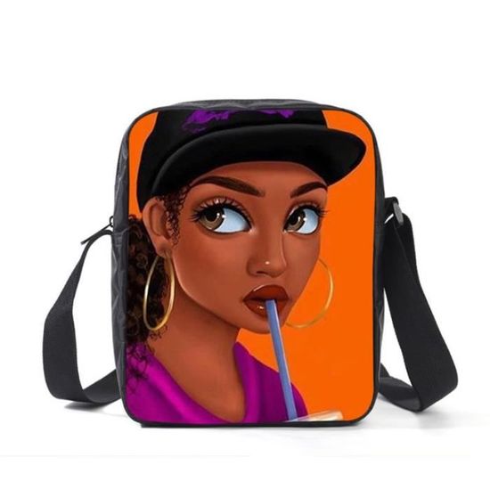 African Girl School Backpack Nylon Student Bookbag Travel Laptop ...
