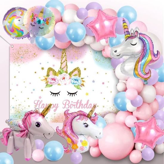 70 Pcs Décoration Fête Licorne, Ballon Thème Licorne, Arche Ballon ...