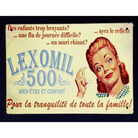 Plaque Métal Déco Vintage - LEXOMIL (humour) - Cdiscount Maison