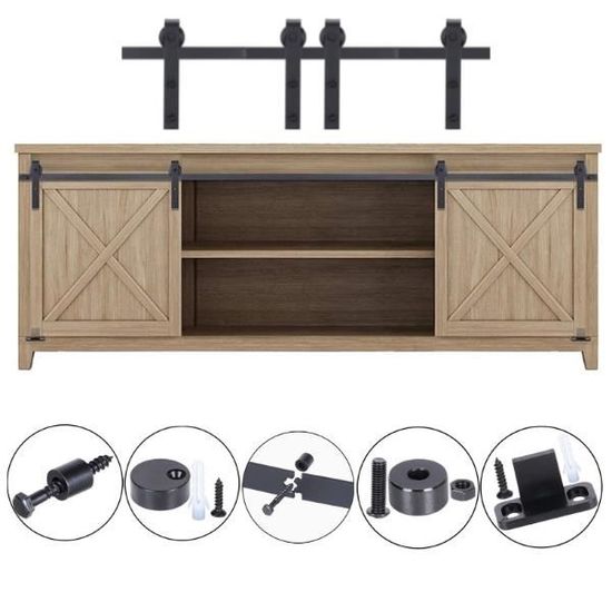 2m Rail de suspension pour armoire rail coulissant à double porte ...