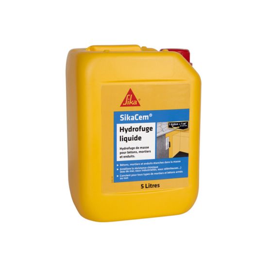 Hydrofuge de masse - SIKA - SikaCem Hydrofuge Liquide - 5l - Jaune ...
