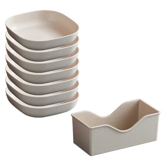 ASSIETTE - PLATEAU REPAS,BG-DD--Assiettes carrées en paille de blé ...