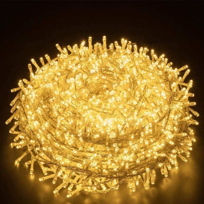 Blanc Chaud 100M 1000LEDs Guirlande Lumineuse Extérieure Blanc Chaud ...