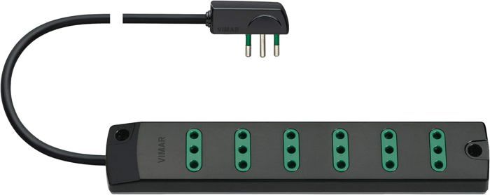 Multiprise mobile avec 6 sorties SICURY P11 (petite), câble 1,5 m et ...