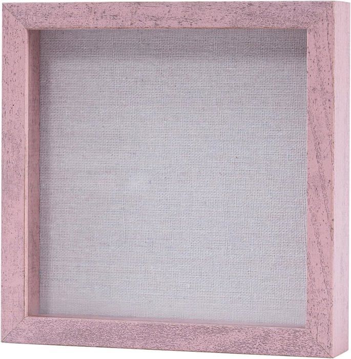 Cadre photo 3D à remplir - 20 x 20 cm - En bois profond - Avec vitre en ...