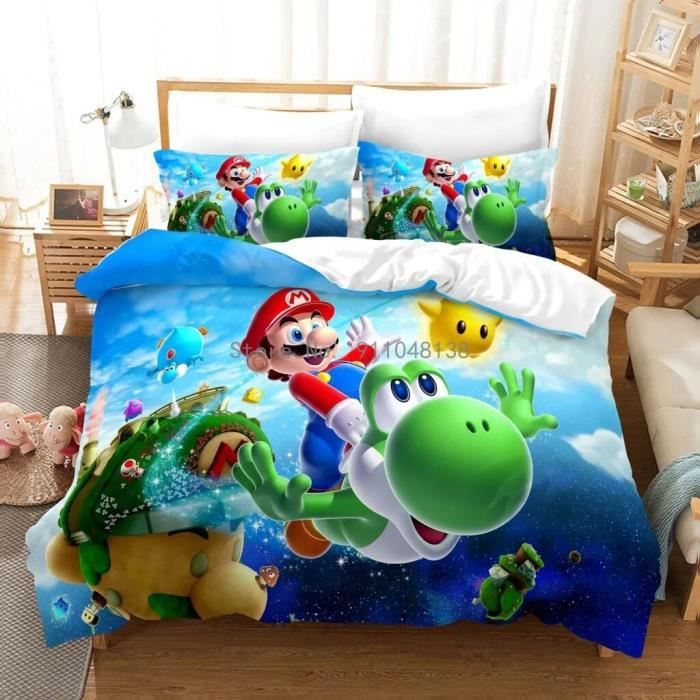 Verser19 - Roi de l'UE (3PC) - Ensemble de literie Super Mario imprimé ...
