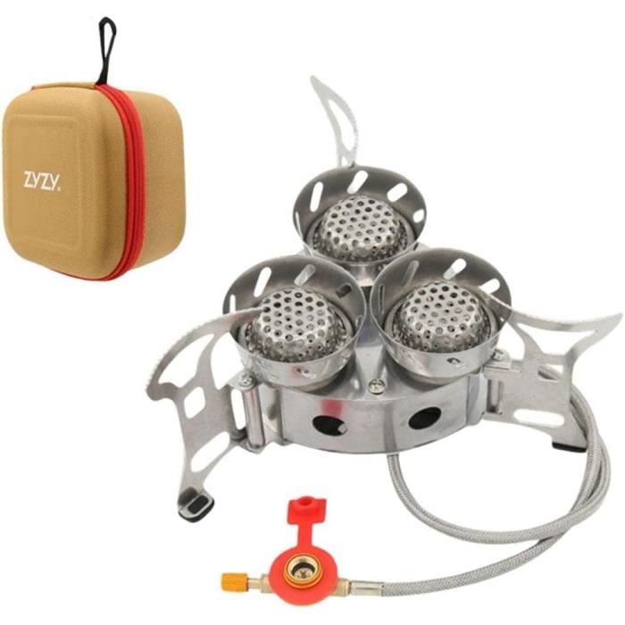 Réchaud à gaz de Camping Compact Brûleur de poêle à Trois Pliable 3 ...