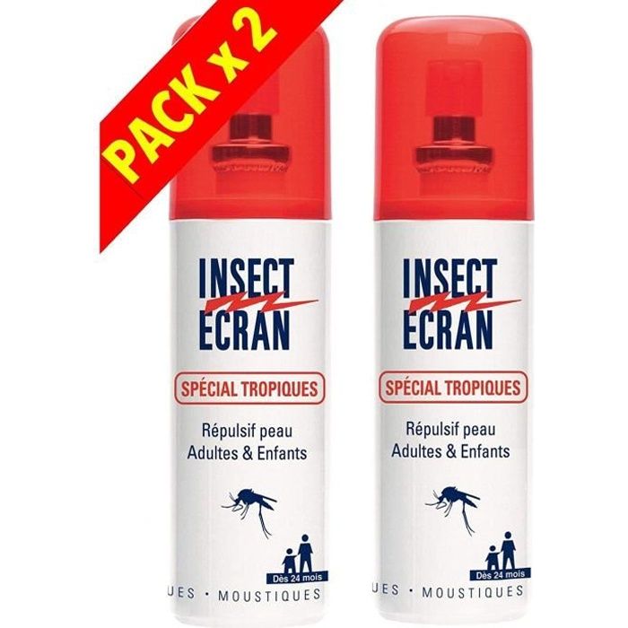 Insect Ecran Anti-Moustiques Spray Spécial Tropiques Lot de 2 x 75ml ...