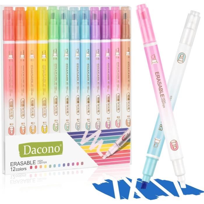 Erasable Highlighters Surligneurs effaçables, 12 PC surligneurs à ...