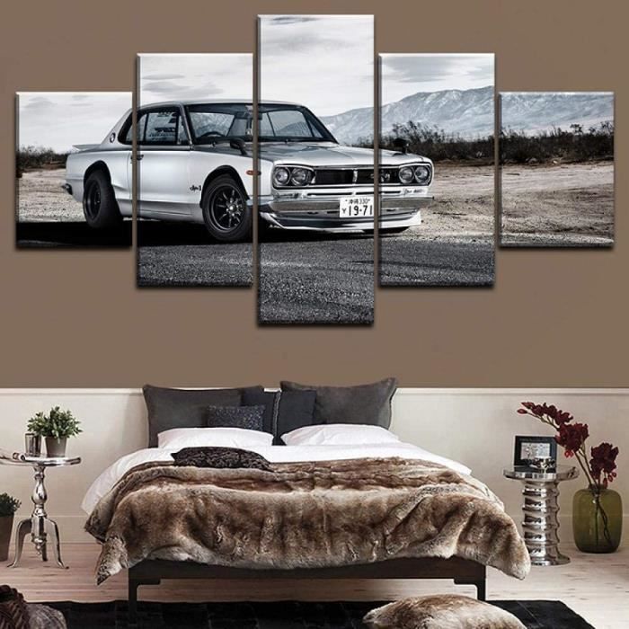 Panneau 5 Parties Tableau Mural Art Nisha Skyline Car One sur Toile Non ...