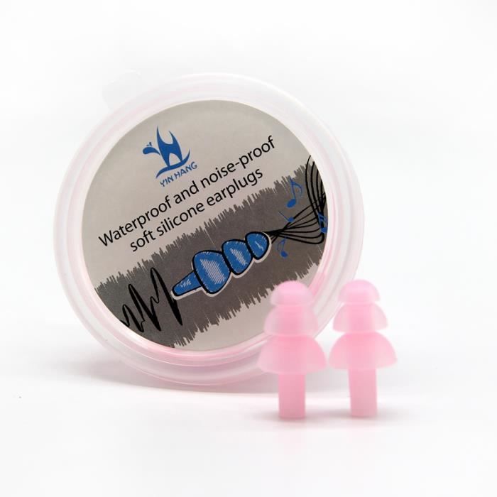 Pink-Bouchons'oreille étanches en Silicone, 10 pièces, isolation ...