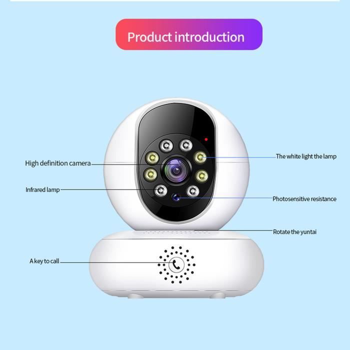DEX Caméra de sécurité sans fil Caméra de sécurité intérieure pour la ...