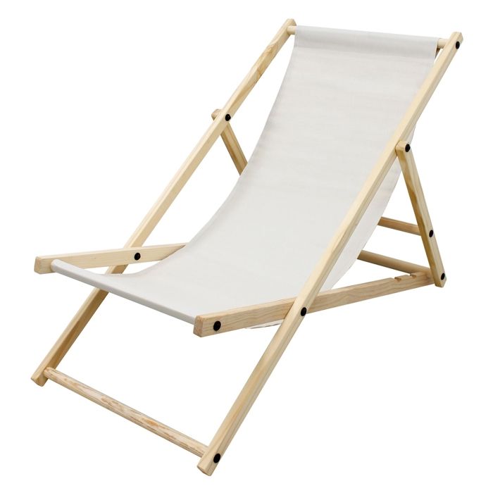 ECD Germany Chaise Longue en Bois de Pin Beige Pliable 120 kg Réglable à 3 Positions de Couchage ...