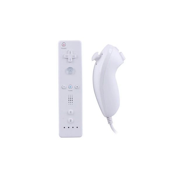 Manette de jeu - PEGA - Wiimote avec Nunchuk et Motion Plus intégré - Sans fil - Blanc - Pack de ...